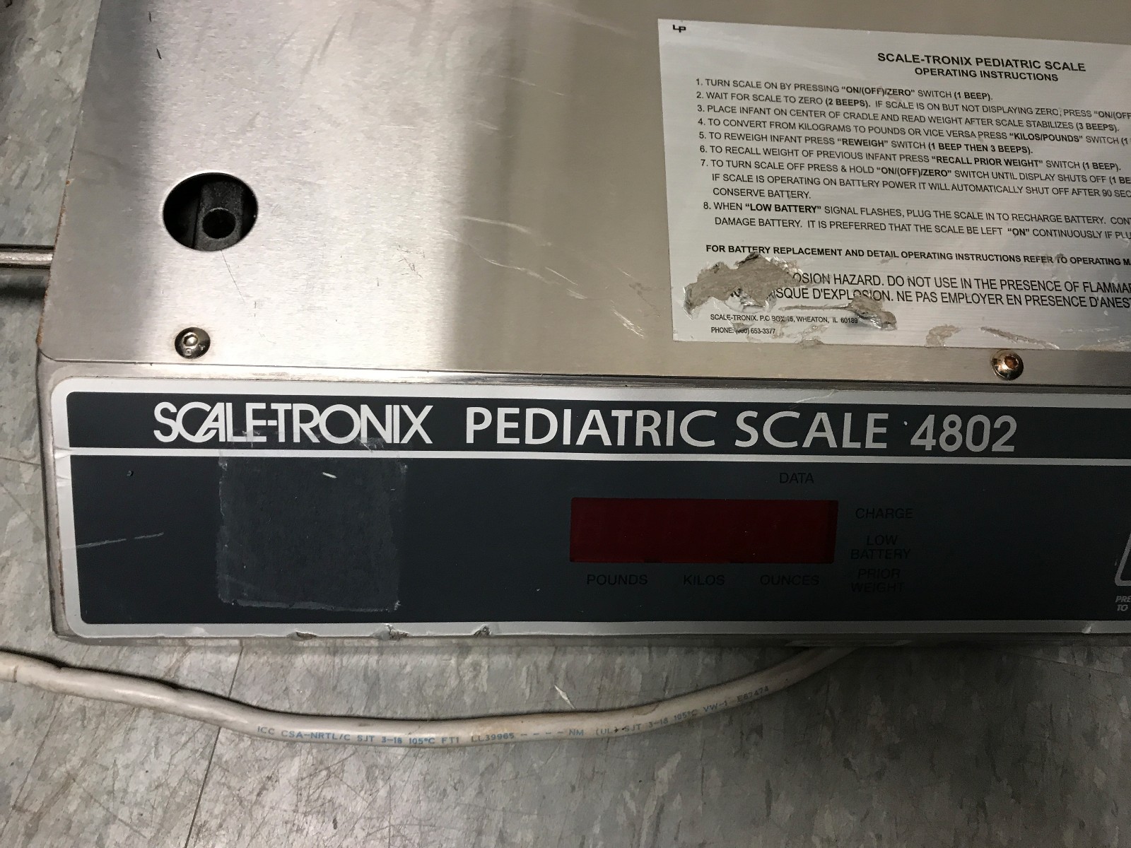 SCALE-TRONIX PEDIATRIC SCALE 4802 - No Tray Included | eBay