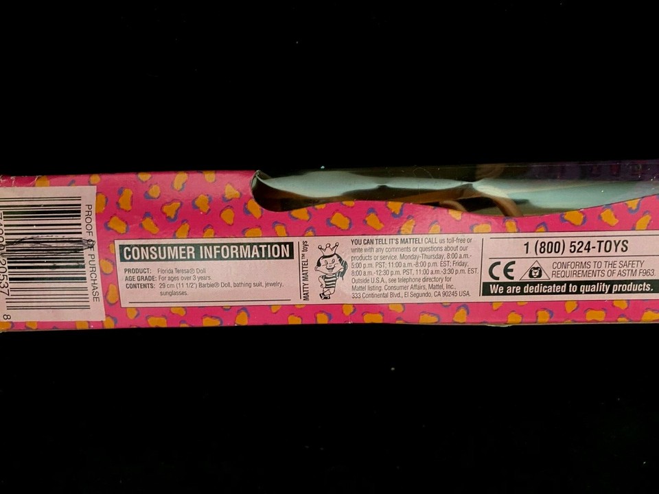 Barbie FLORIDA TERESA Vacation Doll Purple Swimsuit 1998 Mattel # 20537 ...