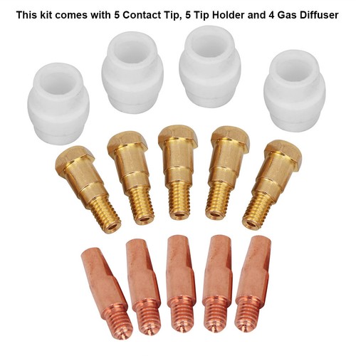 14x Contact Tip Gas Diffuser Tip Holder For 24KD MIG Welding Torch 0 ...