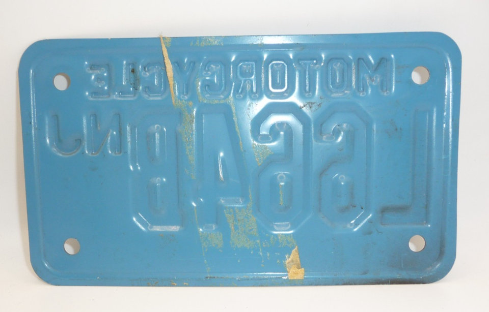 Vintage New Jersey NJ Motorcycle License Blue Plate Tag L664B | eBay