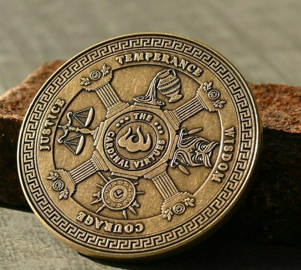 4 Cardinal Stoic Virtues Coin Medallion| Daily Stoic Mindset Coins | eBay