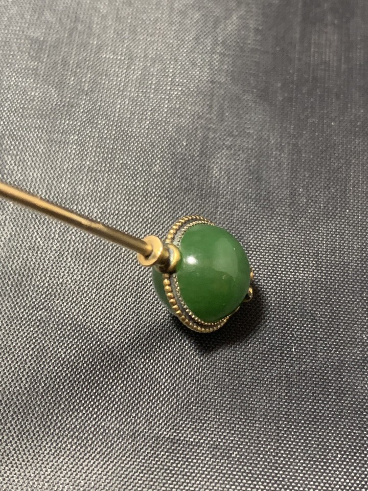 14k Jade Hat Pin with Pearls | eBay