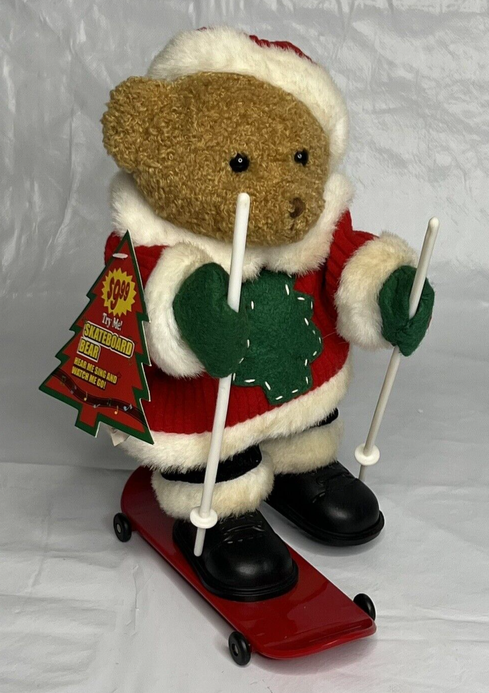 Christmas Animated Skateboard Bear Santa Musical Plush Stuffy Teddy ...