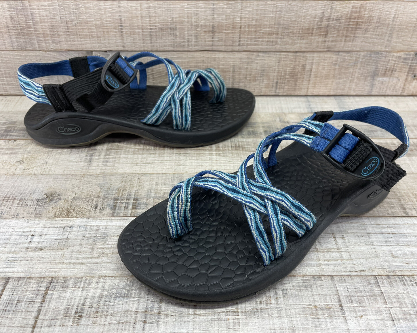Chaco ZX/2 Adjustable Blue Toe Loop Sport Sandals Wom… - Gem