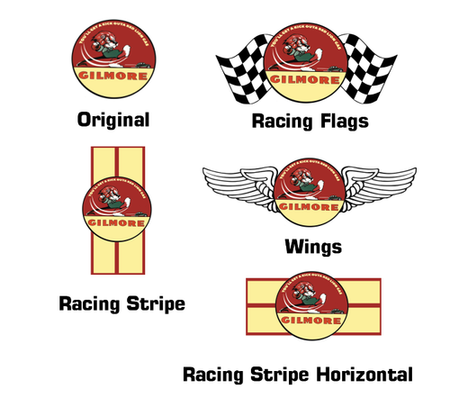 Gilmore 'E' Gasoline Vinyl Decal Sticker 5 Designs Motor Oil Gas Globes ...