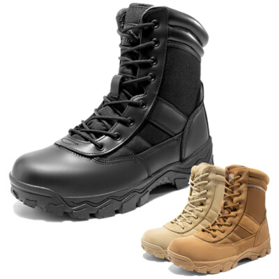 US Mens 8" Military Boots Side Zip Outdoor Motorcycle Boots Tactical ...