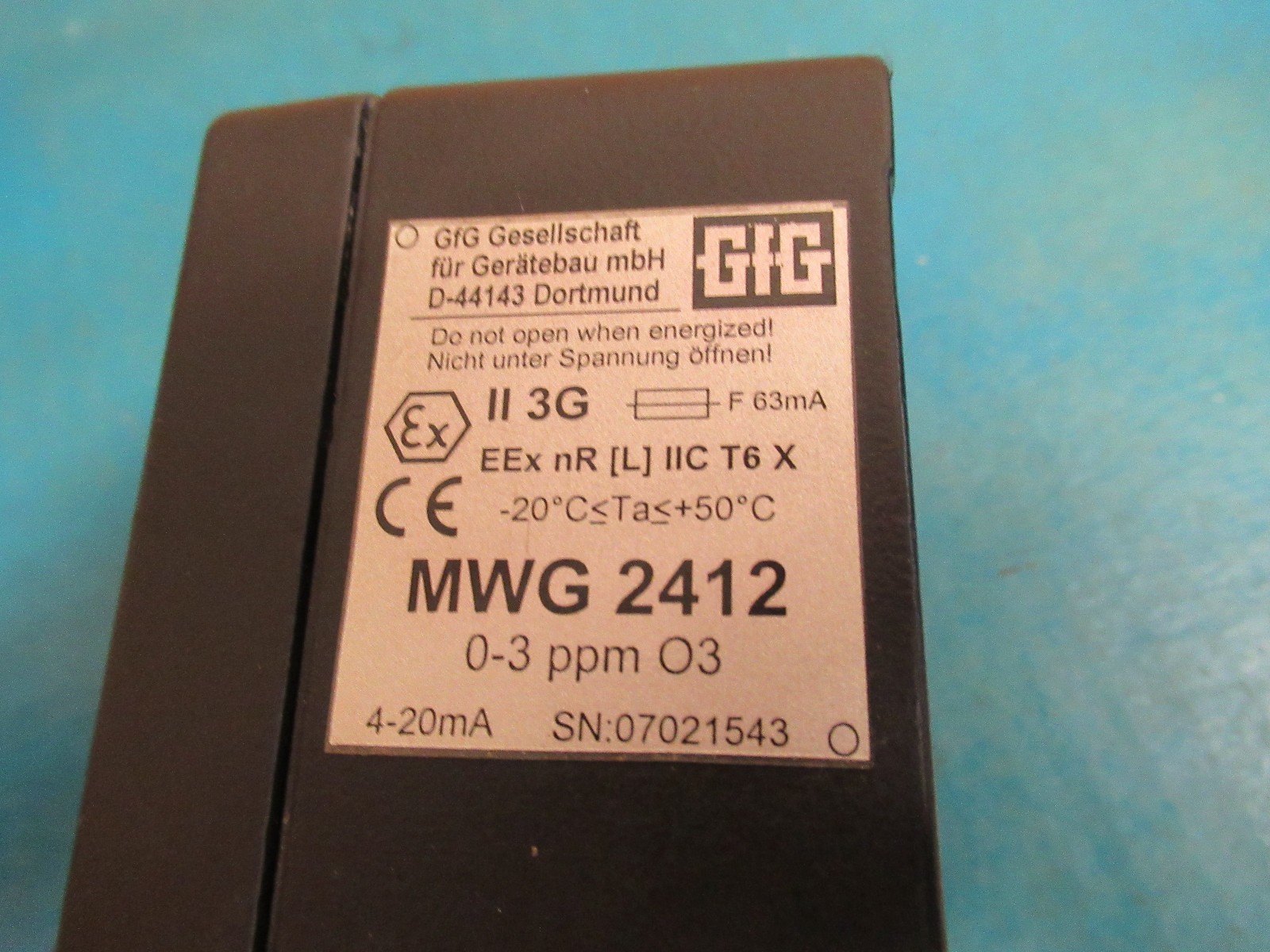 GFG TRANSMITTER MWG 2412 MWG2412 0-3 PPM O3 4-20mA USED | eBay