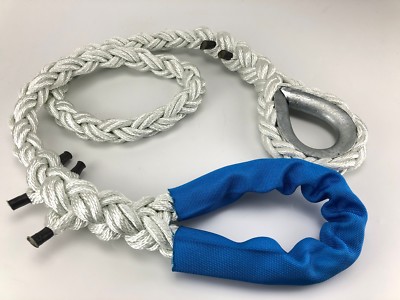 24mm 8 Strand White Nylon Mooring Strop x 4 Metres, Soft Eye & Galv ...