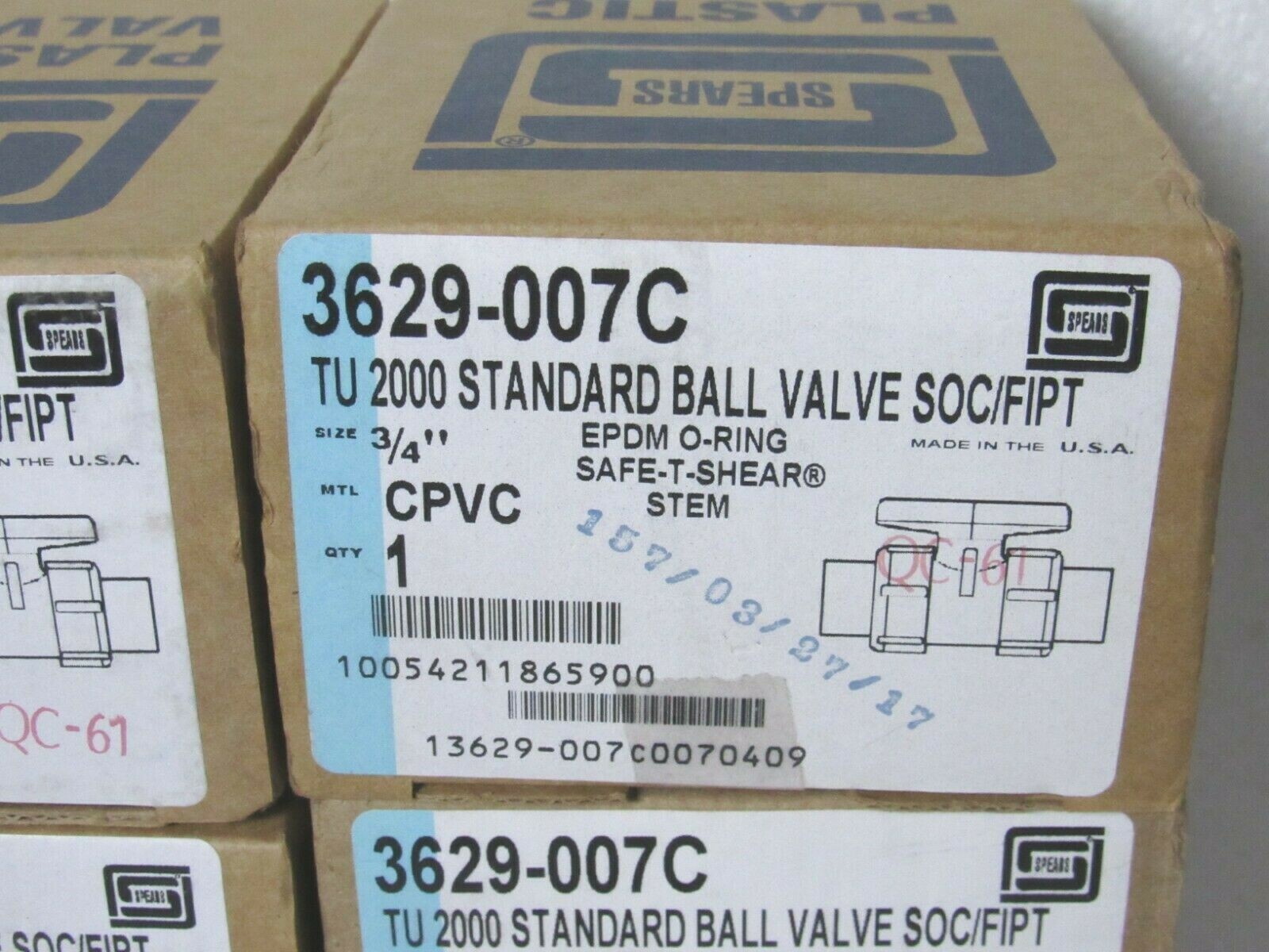 [Lot of 4] Spears 3629-007C True Union 2000 Standard Ball Valve [CTOKT ...