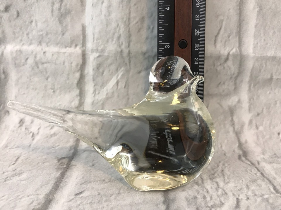 Clear Glass Bird Paperweight Figurine Collectible Gift | eBay