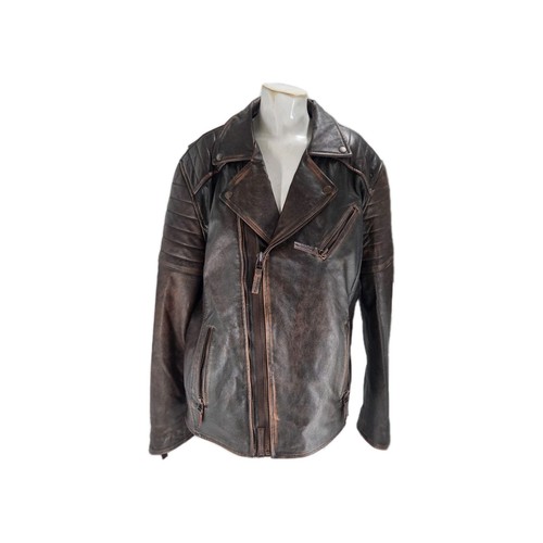 Infinity Men's London Jacket Extra Large Brown Leather Moto Padded ...