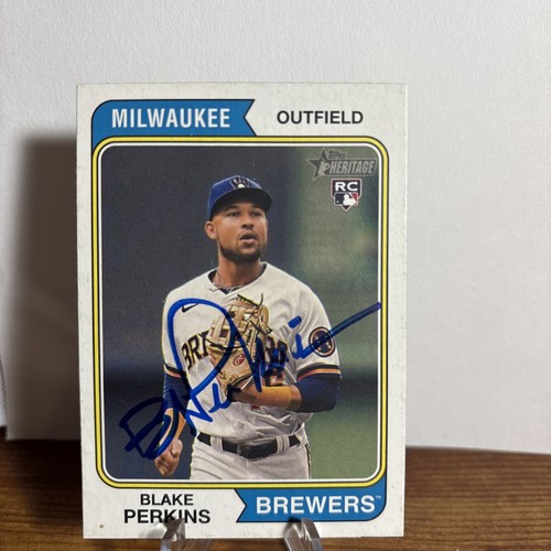 Signed Baseball Card Auto Blake Perkins 2023 Topps Heritage #522 ...