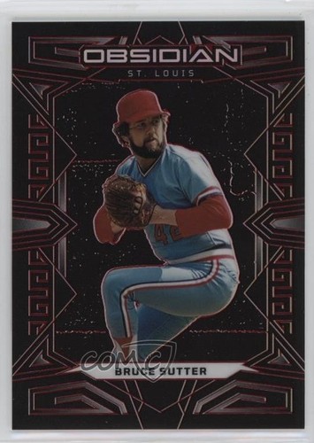 2023 Panini Chronicles - Obsidian Bruce Sutter #22 Electric Etch Red ...