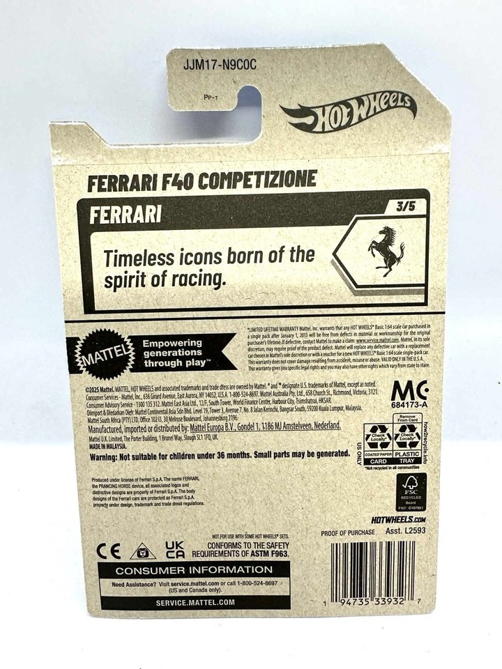 Hot Wheels New 2026 Ferrari F40 Competizione Super Treasure Hunt US ...