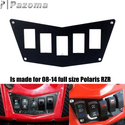 Black Dash Panel 5 Rocker Switch UTV Accessories For Polaris RZR 570 ...