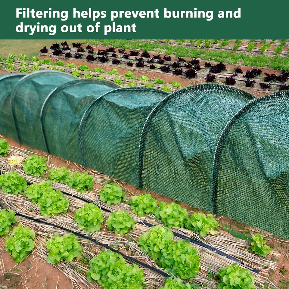 2 Pack Garden Tunnel Shade Net Cover - 10FT Shade Net Tunnel Plant Row ...