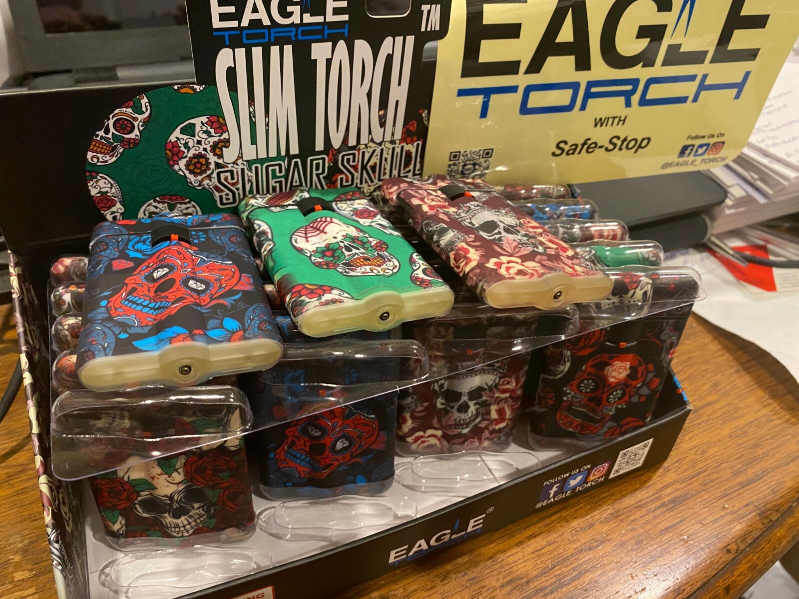 LOT of 12 EAGLE SLIM Torch SUGAR SKULLS Butane with SAFE STOP | eBay