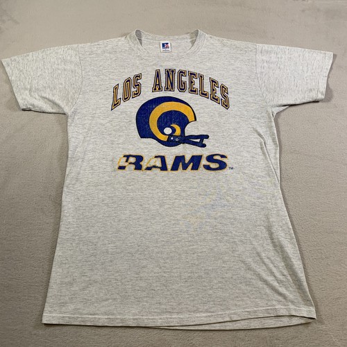 Vtg Los Angele Rams Shirt Mens Large Gray Short Sleeve Russell Athletic ...