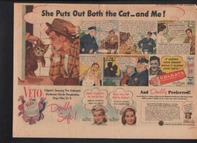 1947 COLGATE DENTAL CREAM HYGIENE DEODORANT NURSE VETO HEALTH DATE ...