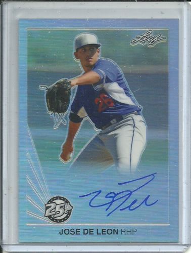 2015 JOSE DE LEON Leaf 25th Anniversary Metal Prismatic RC Autograph | eBay