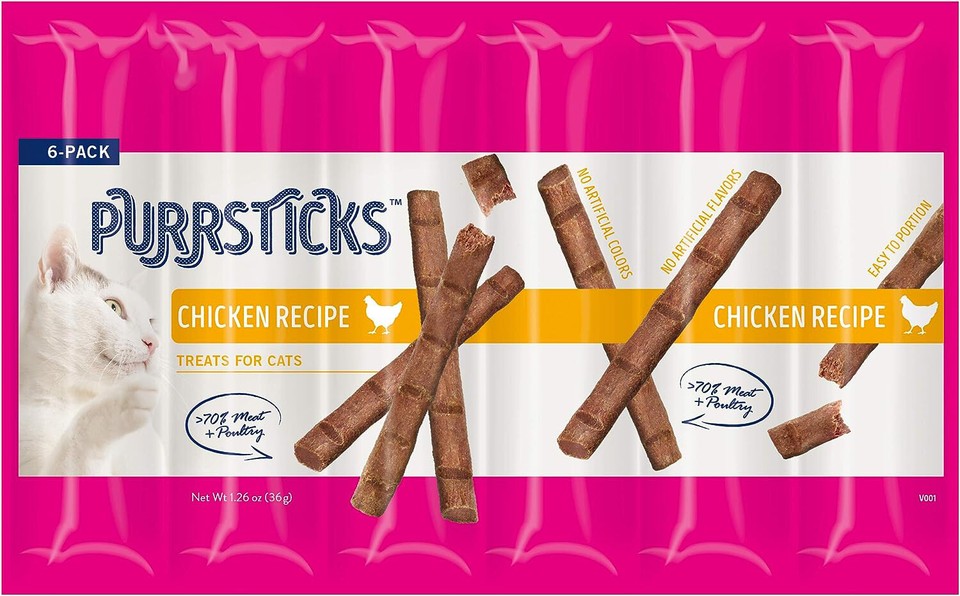 24pcs Meaty Cat Sticks Cat Food Treats Purrsticks Delicious Chicken ...