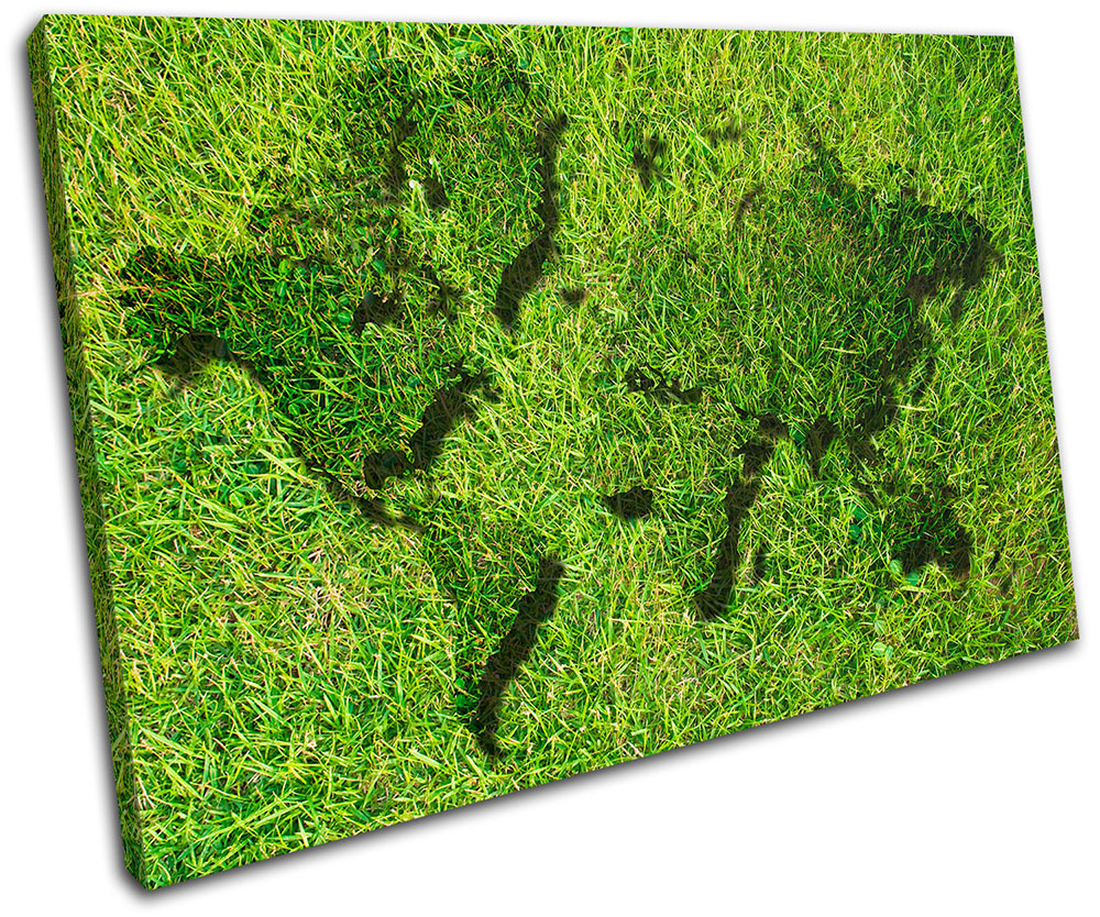 World Atlas Grass Maps Flags SINGLE CANVAS WALL ART Picture Print VA | eBay