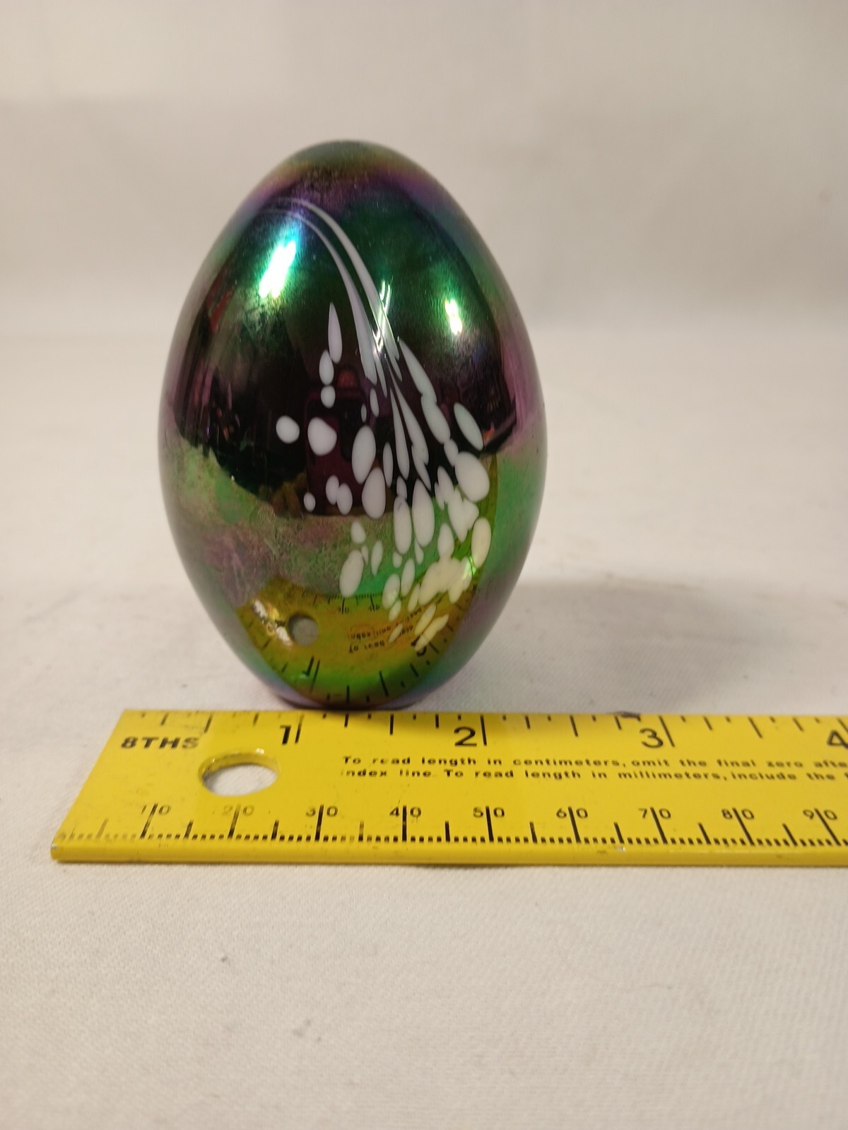 Beautiful 3 1/2" Tall Purple Green Aureen Conical Paperweight | eBay