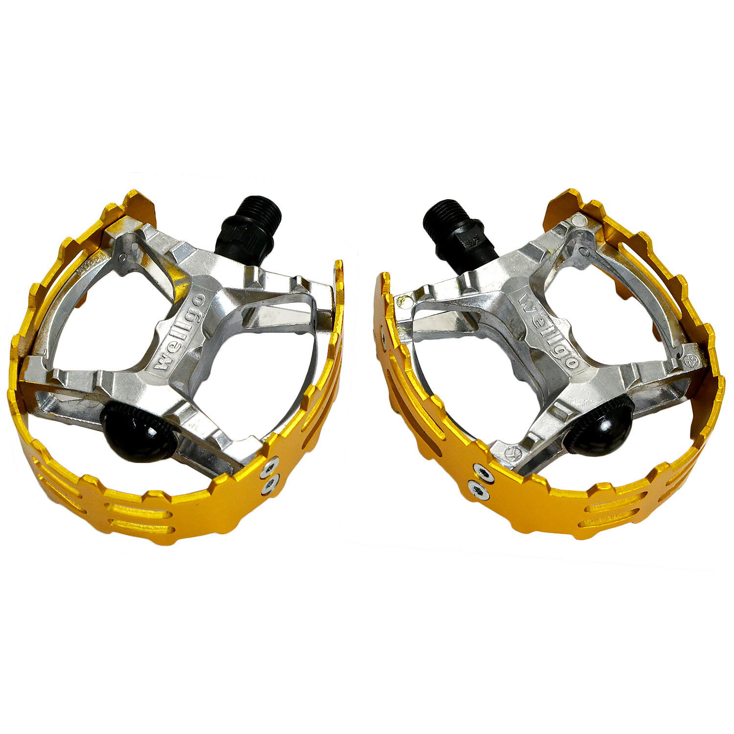 Wellgo Old school BMX MTB XC-II Bear Trap 9/16" Bicycle Pedals , Gold ...