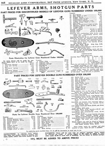 1943 Print Ad of Lefever Arms Shotgun Parts List | eBay