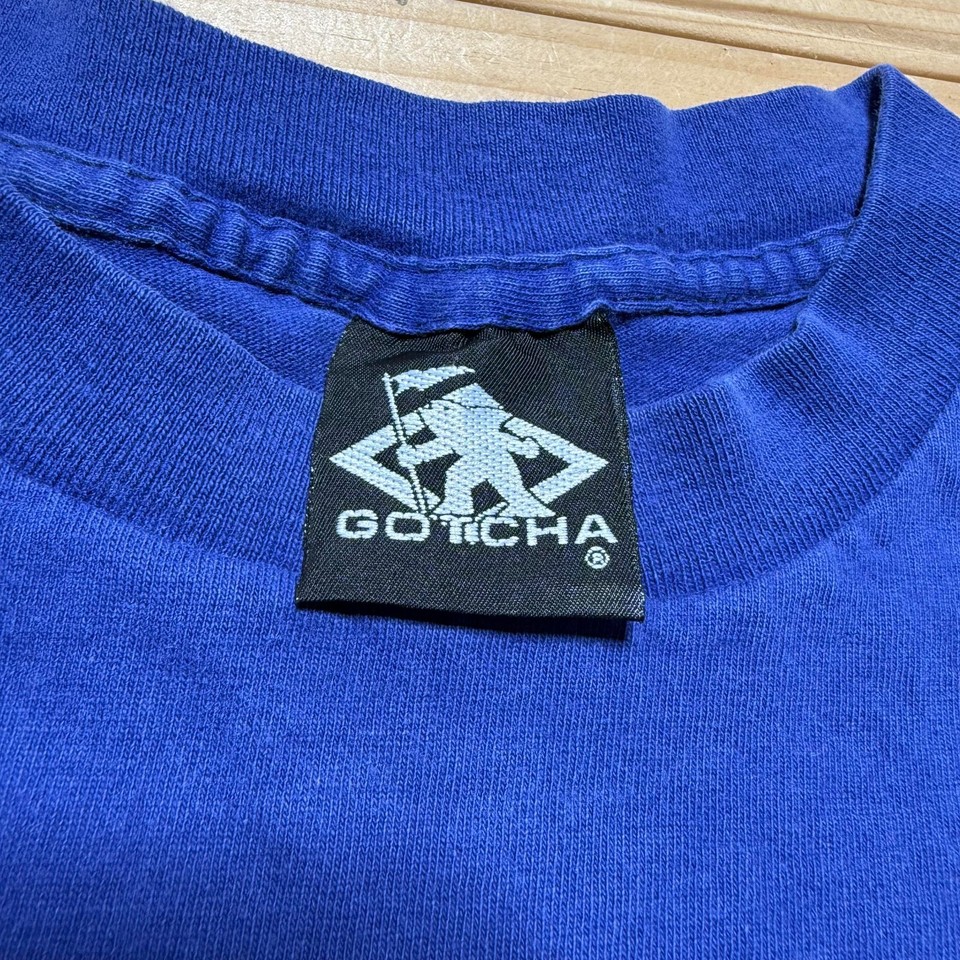 Vintage 90s Gotcha Triangle Logo Surf Skate Single Stitch Graphic T ...