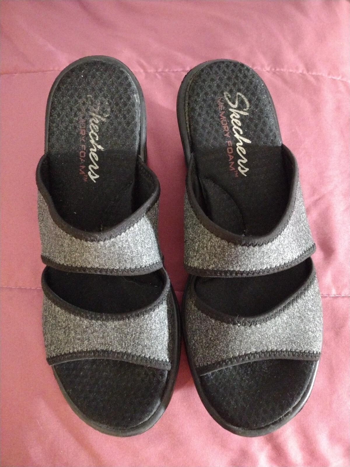 Skechers Cali Rumblers womens sandals memory foam wed… - Gem