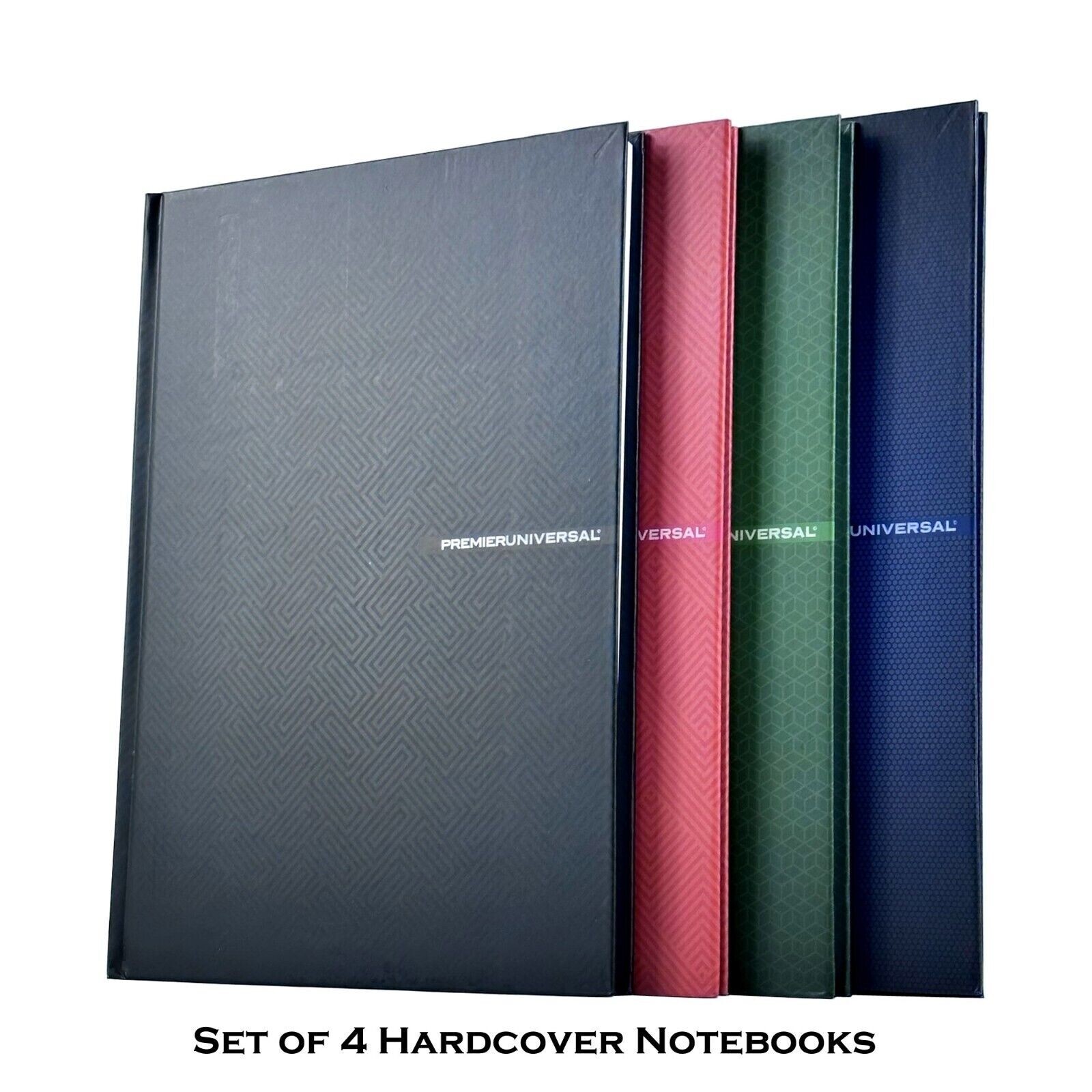 A4 Notebook Pack of 4 Hardback Jotter Notepad 160 Ruled Pages Exercise ...