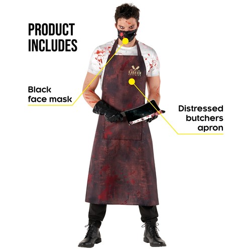 Adult Bloody Butcher Costume Men`s Women`s Killer Surgeon Halloween ...