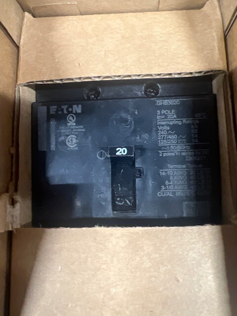 BRAND NEW IN BOX - EATON - GHB3020 - THERMAL MAGNETIC CIRCUIT BREAKER ...