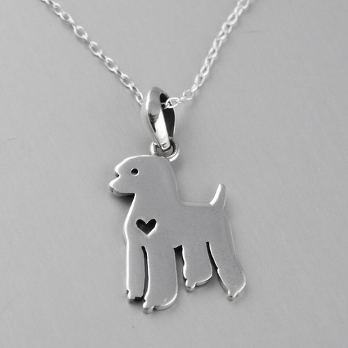 Poodle Necklace - 925 Sterling Silver - Poodles Pendant Puppy Dog Pet ...