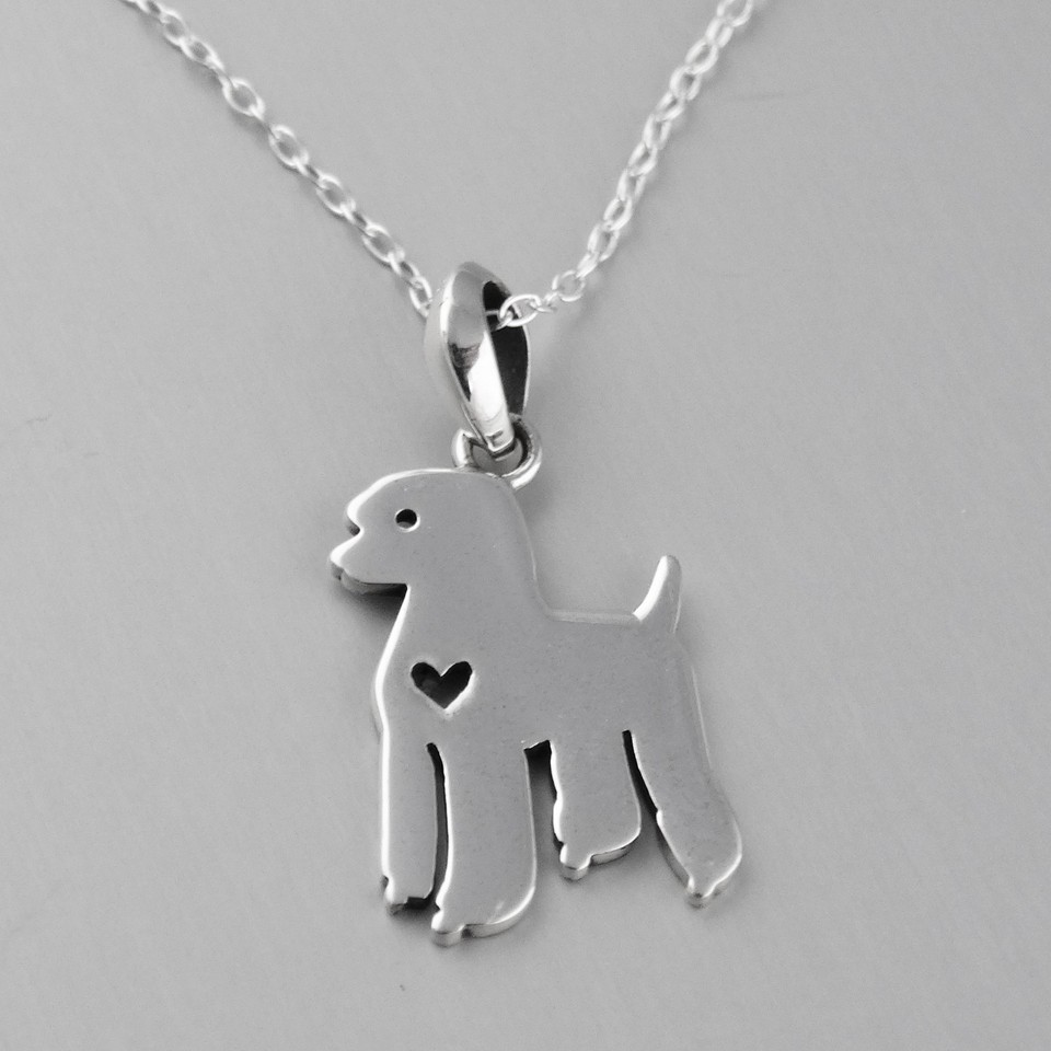 Poodle Necklace - 925 Sterling Silver - Poodles Pendant Puppy Dog Pet ...
