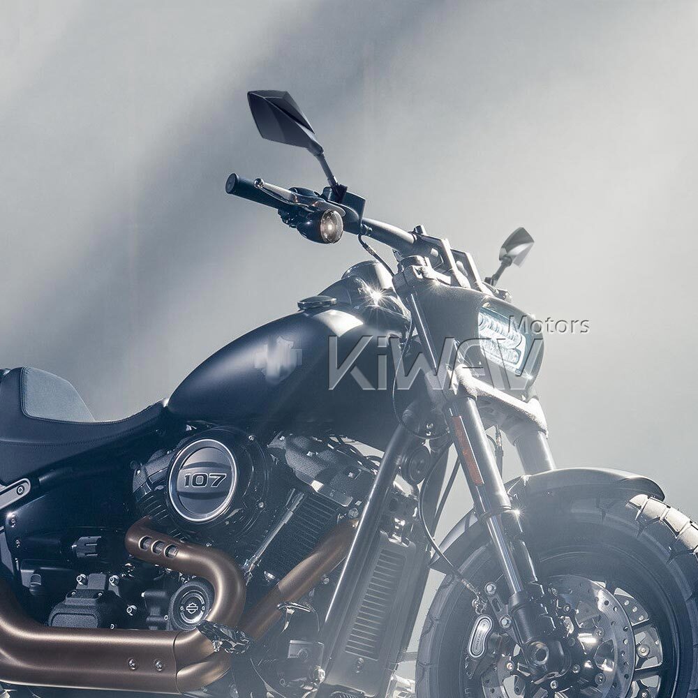 Motorcycle Mirrors Deus Black and Carbon for Harley CVO Dyna Fat Bob ...