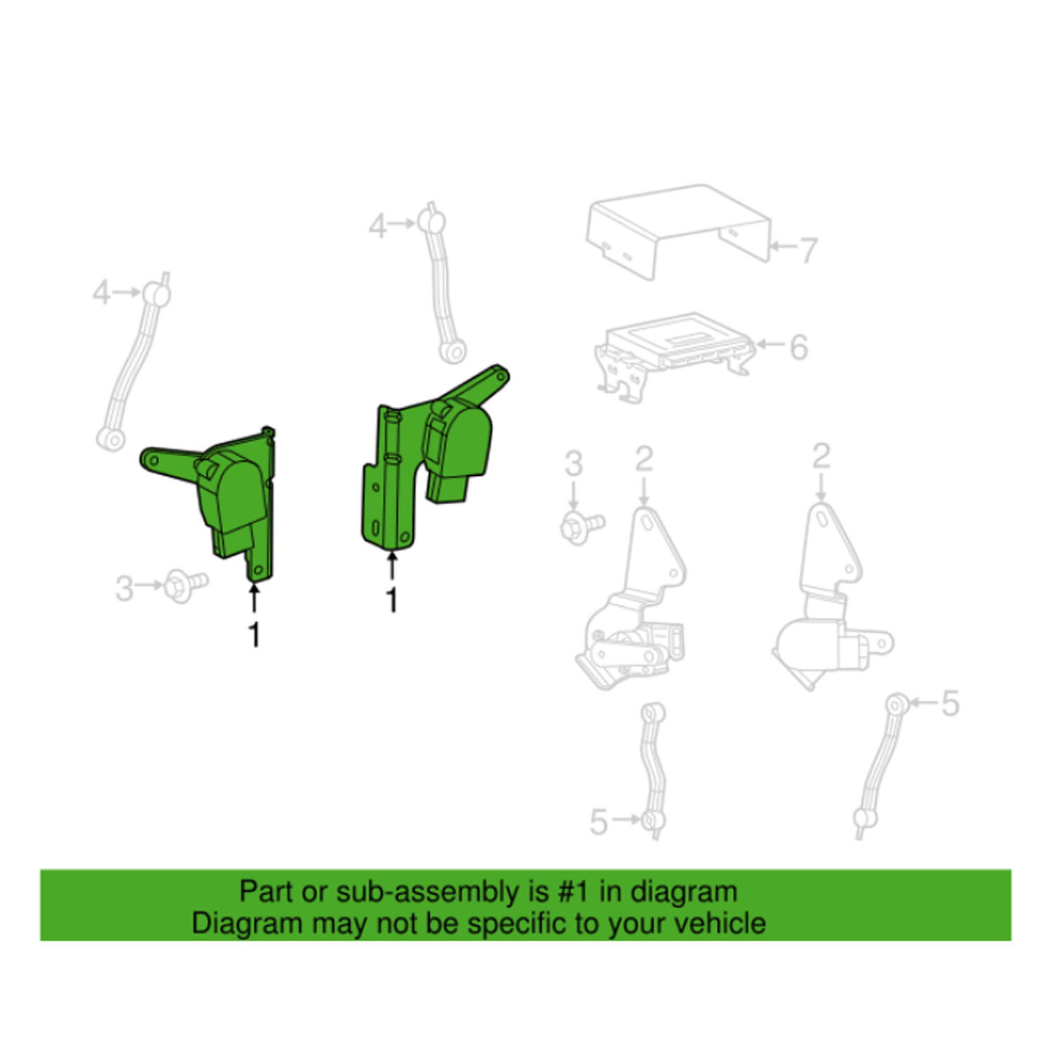 Genuine OEM Mopar Front Driver Left Suspension Ride Height Sensor For ...