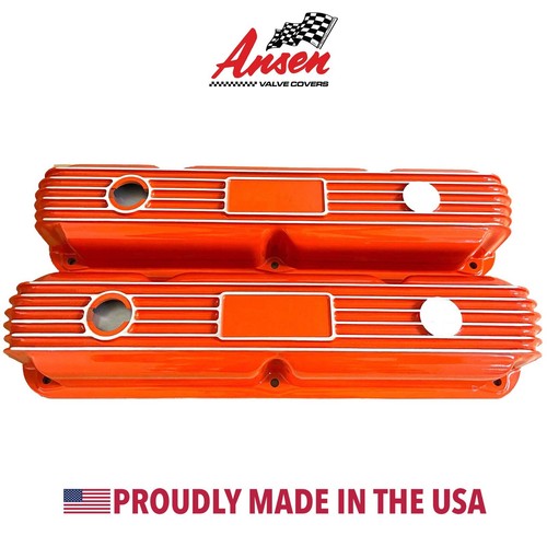 Mopar Performance 318, 340, 360 Valve Covers - Orange Finned - Ansen ...