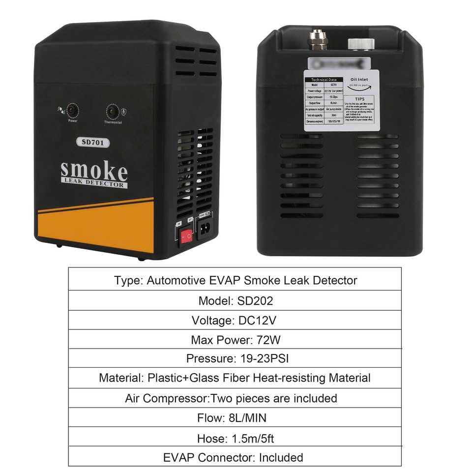 Automotive EVAP Smoke Machine Diagnostic Intake System Smoke Leak ...