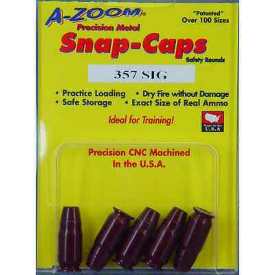 A-Zoom Snap Caps 357 Sig 5 Pack Red Aluminum for Safe Dry Firing and ...