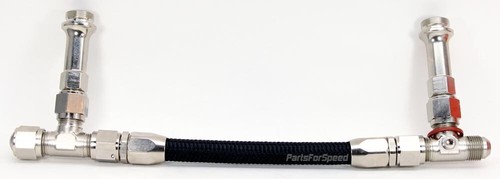 Holley 4500 Dominator Carb Black Braided Fuel Line -8 AN Silver Made in ...