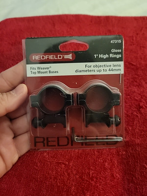 Factory Redfield 1" High Scope Rings Gloss Black Gun Part NOS #47315 | eBay