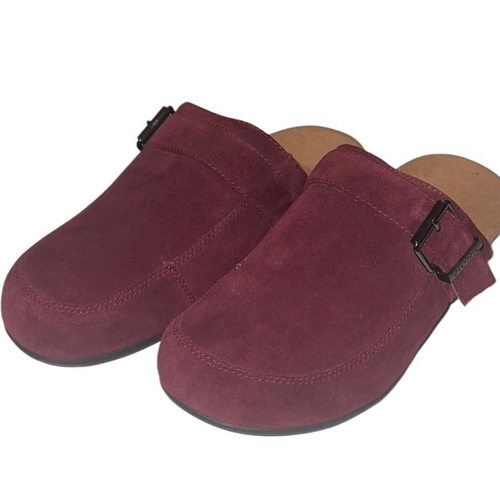Vionic Tanya Wine Suede Buckle Slip On Clogs Size 9 | eBay