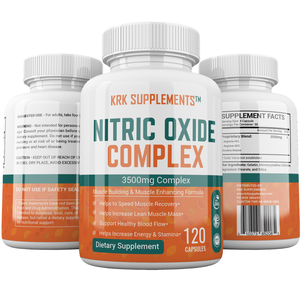 Nitric Oxide 3500mg L-Arginine AKG Citrulline Keto Muscle Pump Growth ...