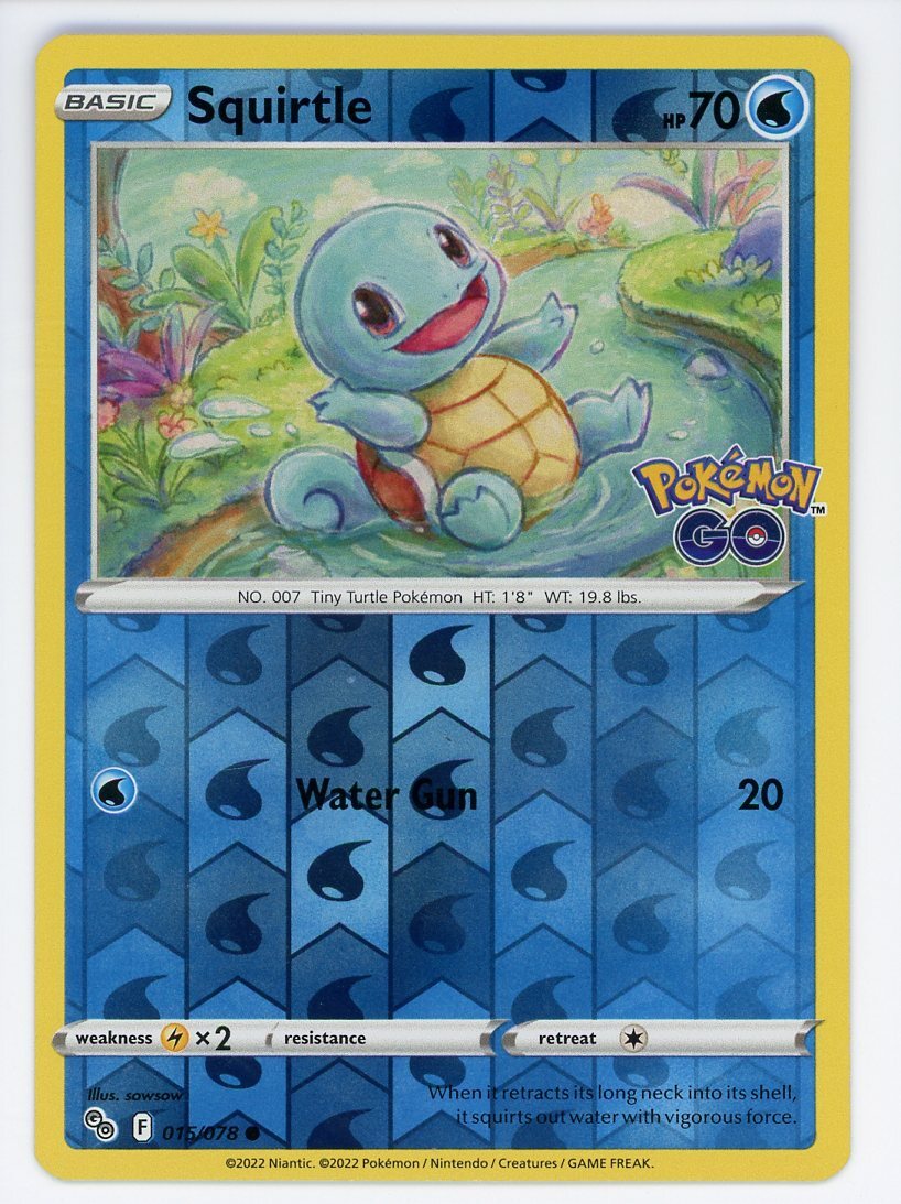 Pokemon Go TCG Squirtle 015/078 Reverse Holo Common NM/MT | eBay