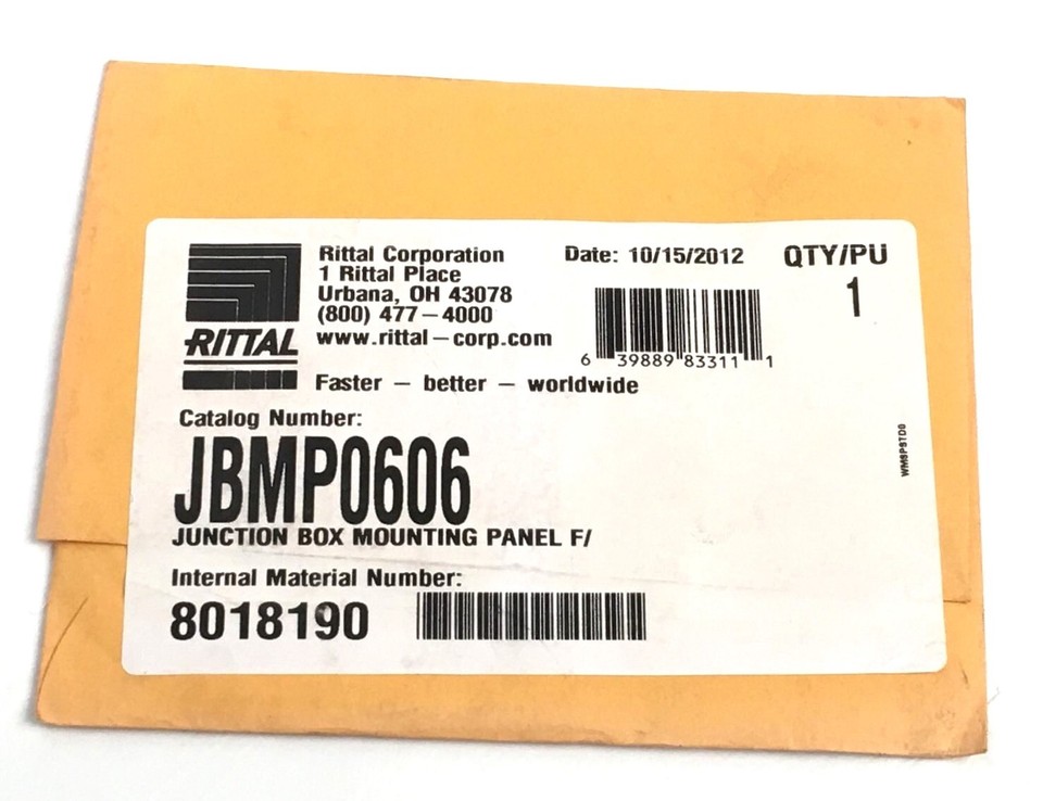 Rittal JBMP0606 Electrical Junction Box Mounting Panel for JB060604HC ...