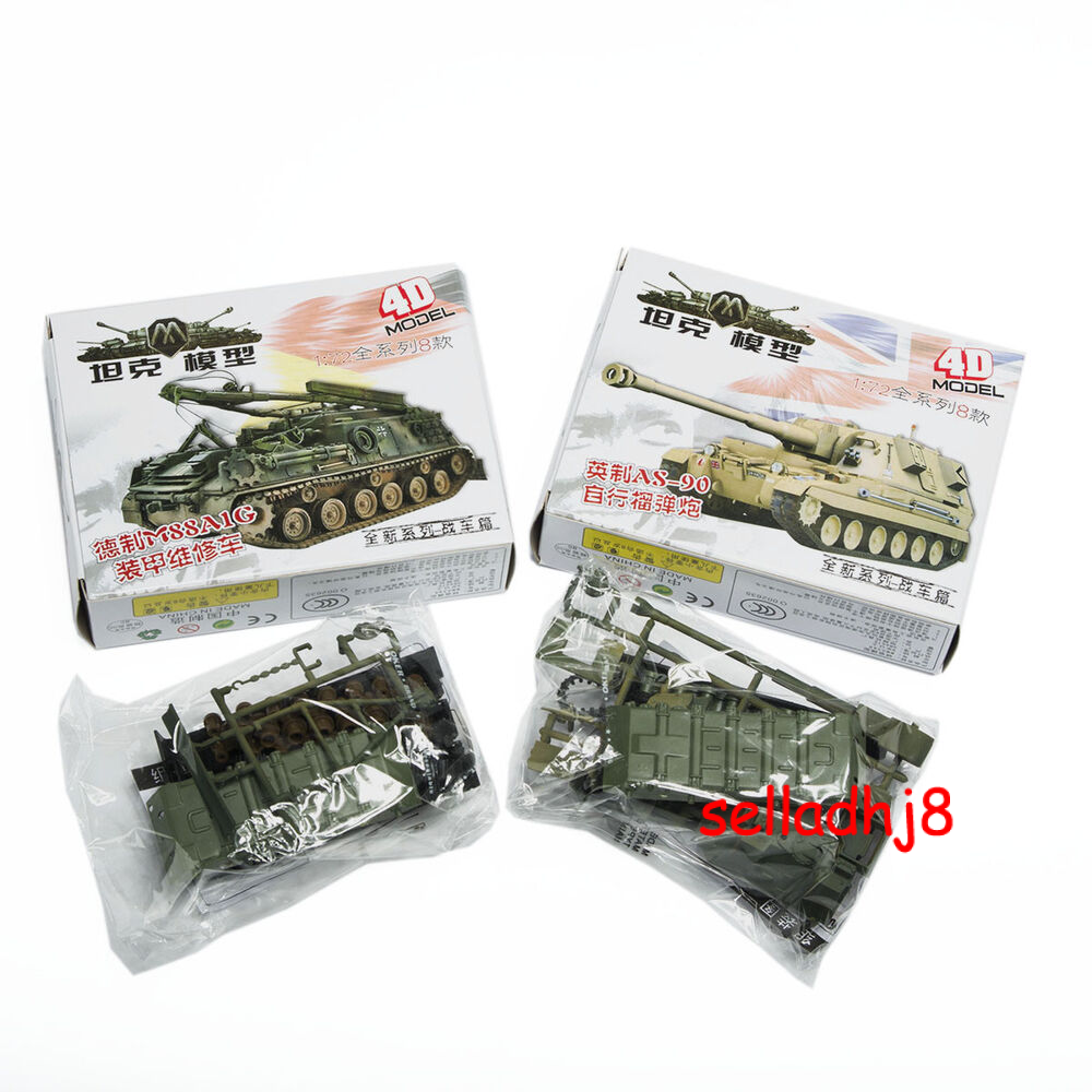 8Pcs 4D 1/72 Assemble Tank Heavy Weapons Armor Plastic Model US ...