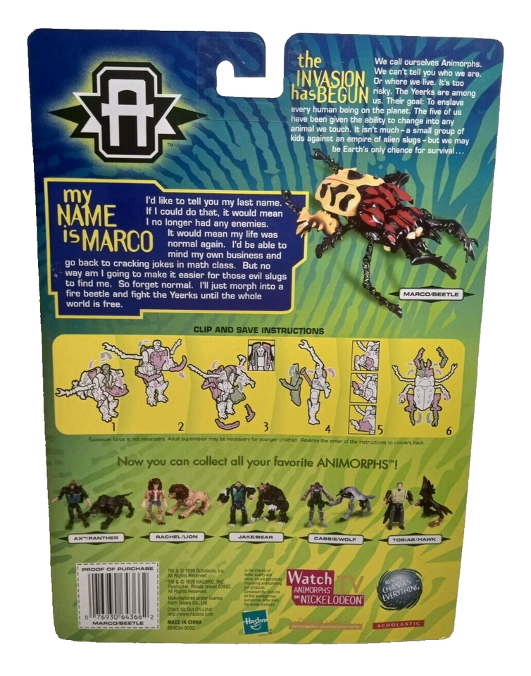 NEW - TRANSFORMERS - ANIMORPHS - MARCO / BEETLE - MADE IN 1998 - DELUXE ...