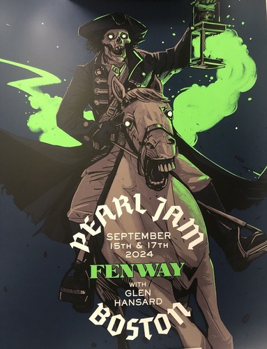 Pearl Jam Authentic Poster Fenway Park Boston, MA 9/15 9/17 2024 Oliver ...